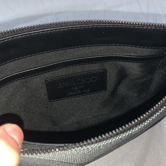 Jimmy Choo | Bags | Brand New Jimmy Choo Derek Pouch In Pewterblack ...